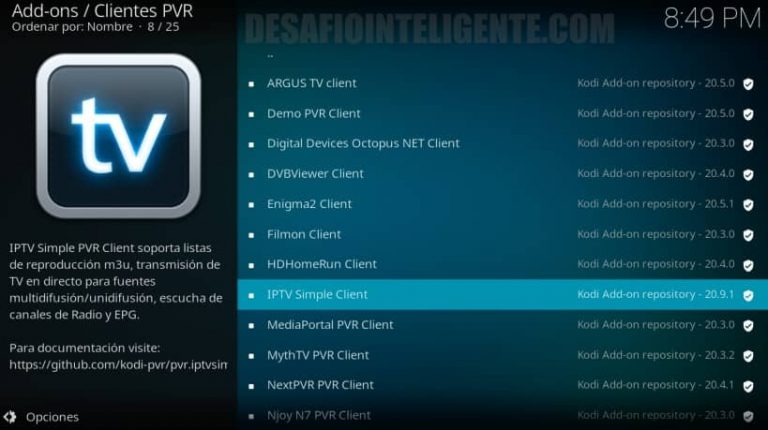 PVR IPTV Simple Client en Kodi - Guía de instalación 【2026】 | Desafío ...